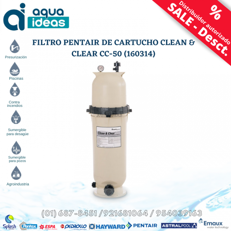 FILTRO PENTAIR DE CARTUCHO CC-50 160314 | AQUAIDEAS