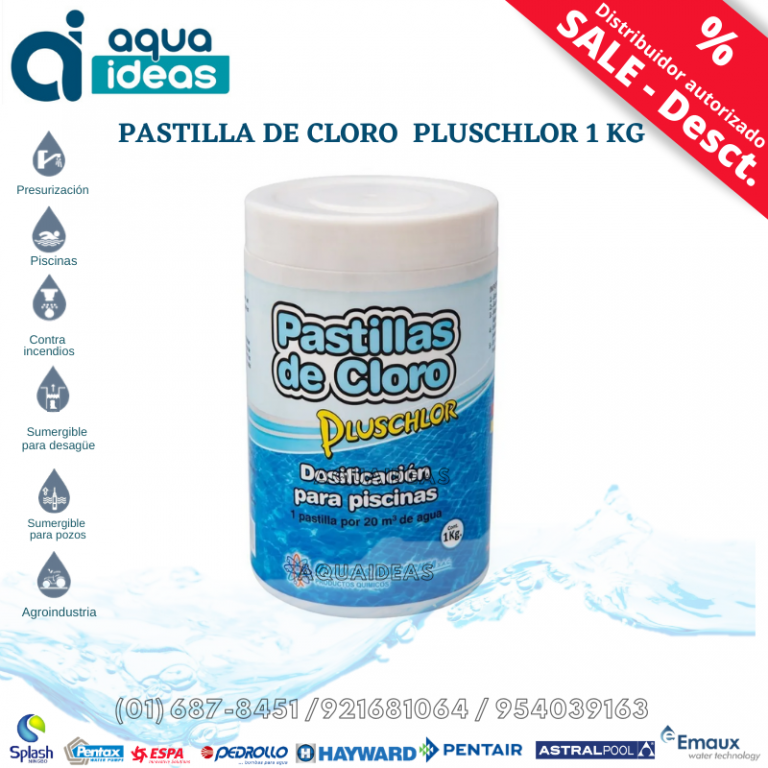 CLORO EN PASTILLAS Pluschlor | AQUAIDEAS
